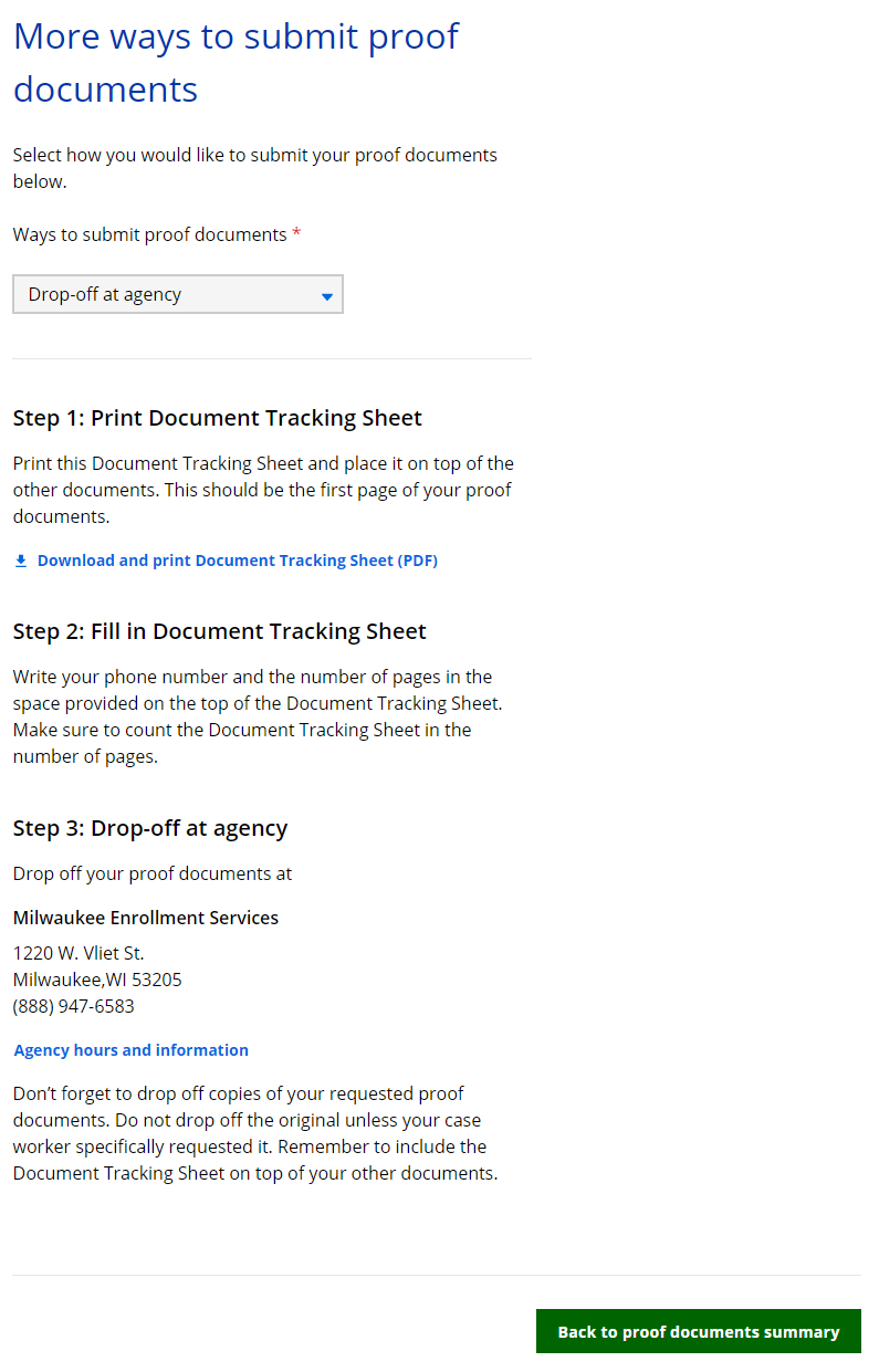 14.4 Fax, Mail, or Drop-off Proof Documents